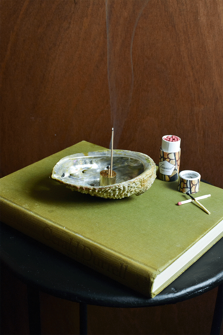 Abalone and Brass Incense Vessel | Tennant New York
